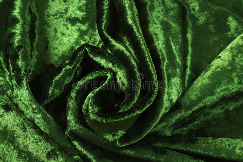 Texture of the Fabric Velvet Emerald Green Stock Image - Image of curve ...