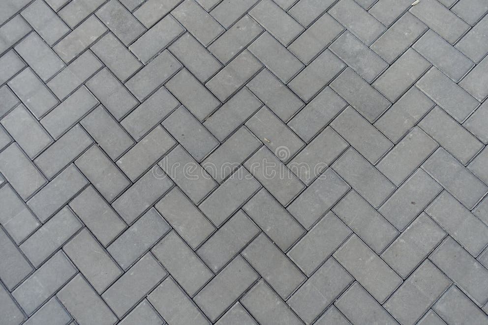 Texture of Grey Concrete Pavement with Herringbone Layout Stock Photo ...