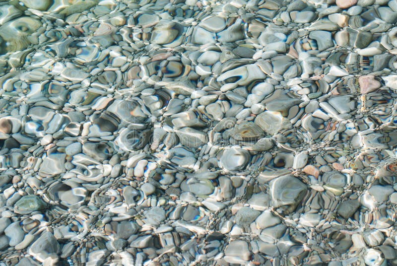 Texture of Grey Limestone Pebbles in Clear Water Stock Image - Image of ...
