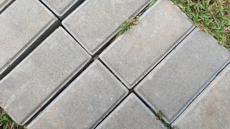 Texture of Grey Paving Block, Concrete Block, Grass Block. Stock Photo ...