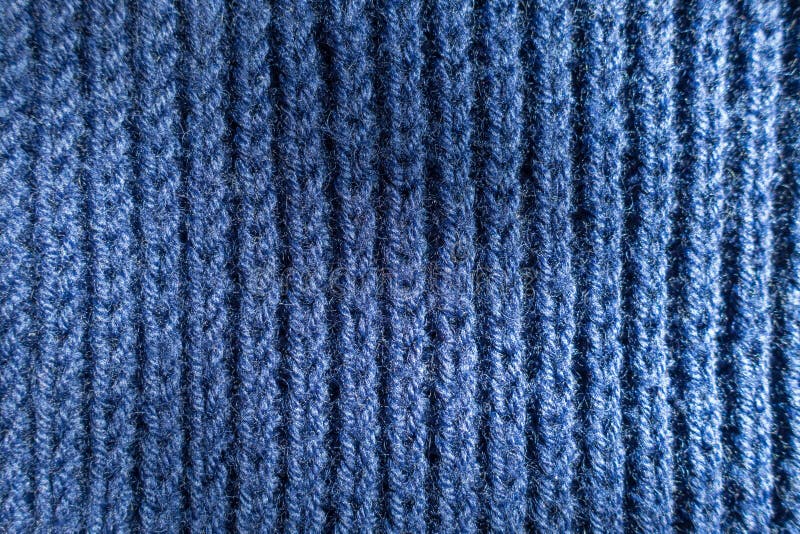 Texture of Handmade Blue Rib Knit Fabric Stock Image - Image of blue ...