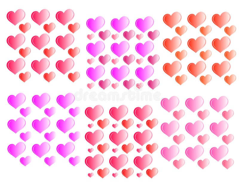 Texture Heart Set on a White Background Seamless Stock Vector ...