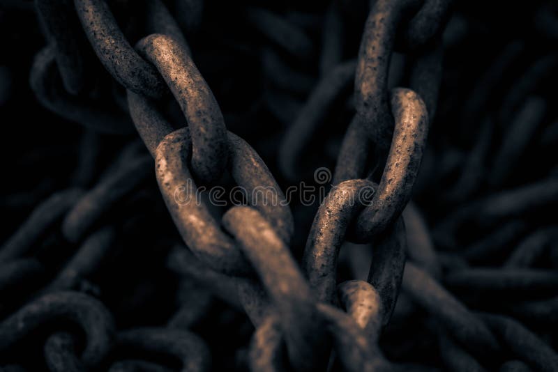 Texture of Heavy Rusty Chains in the Dark Stock Image - Image of ...