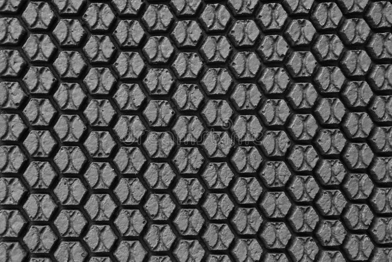 Texture of Hexagon Black Rubber Stock Image - Image of metal ...