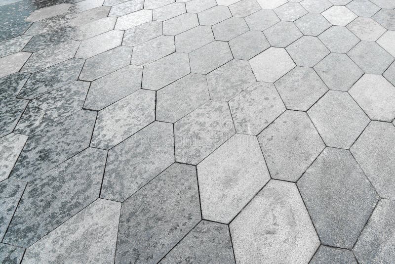 The Texture of Hexagonal Tiled Pavement with Perspective. Stock Photo ...