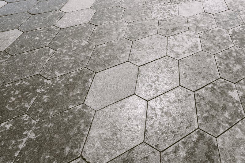 The Texture of Hexagonal Tiled Pavement with Perspective. Stock Image ...