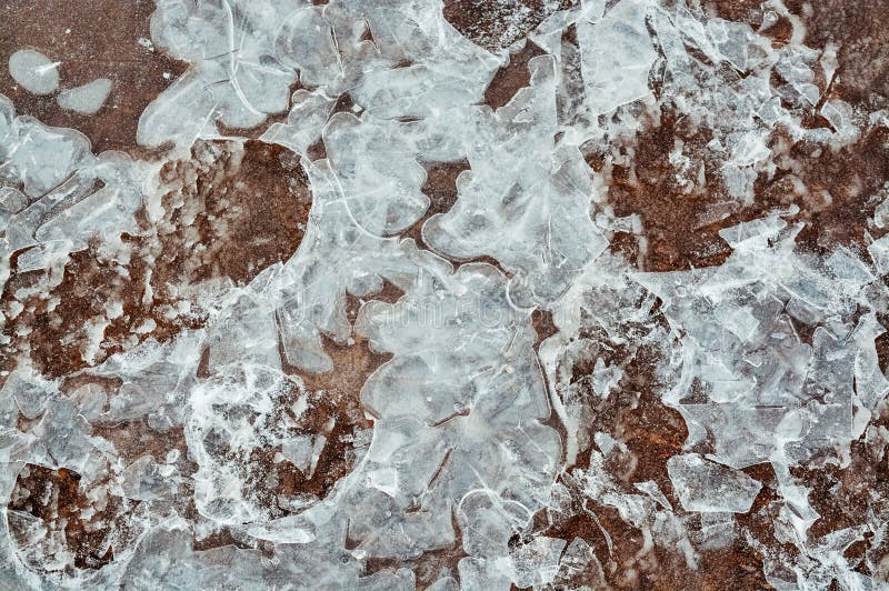 Texture of the Ice Crust on the Pavement Stock Photo - Image of dark ...