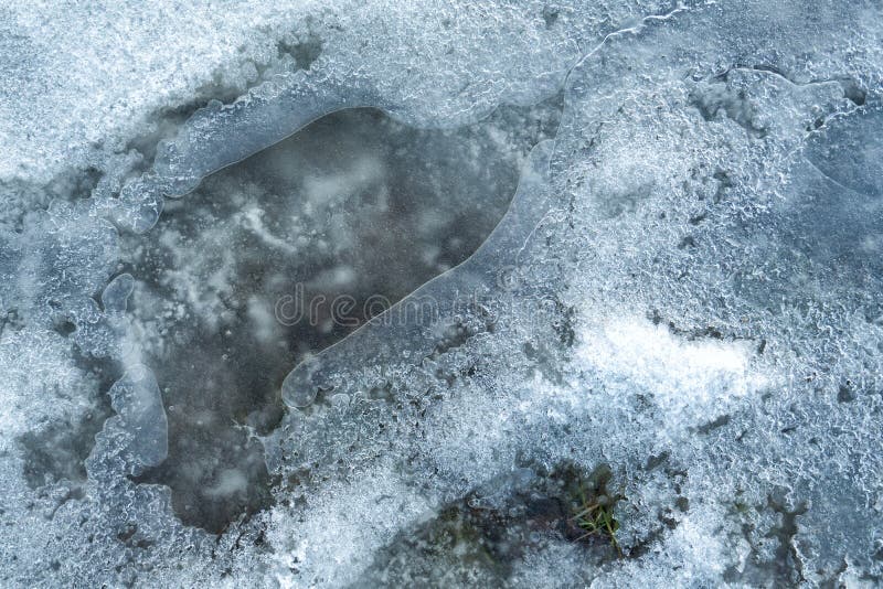 Texture of Ice Crust in Winter on the Lake Stock Image - Image of ...