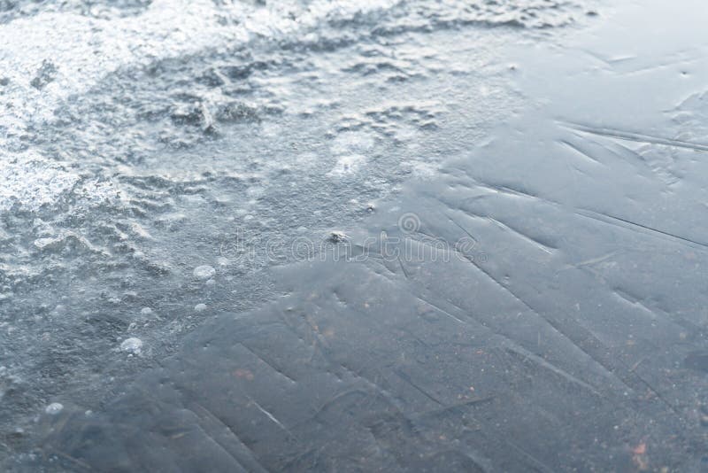 Texture of Ice Crust in Winter on the Lake Stock Photo - Image of ...