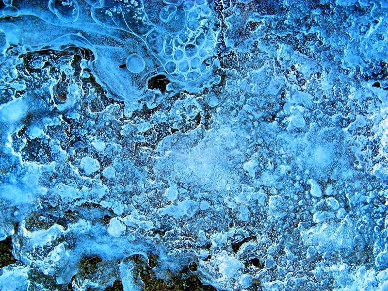Texture of Ice Patterns on a Blue Frozen Lake Stock Photo - Image of ...