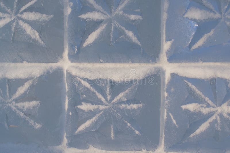 The Texture of the Ice with Printed Patterns Stock Photo - Image of ...