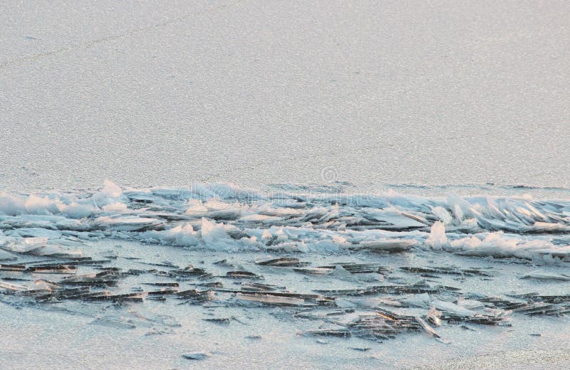 Texture Ice Surface of a River on the First Day Freeze. Stock Photo ...