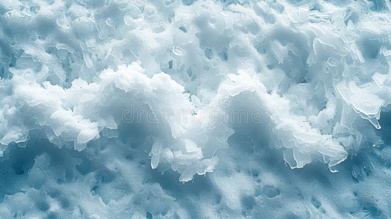Texture of Icy Snow Compacted and Solid from Piled Up Drifts with Sharp ...
