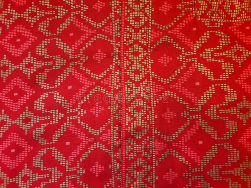 Texture of Indonesian Traditional Clothes in Red Stock Image - Image of ...