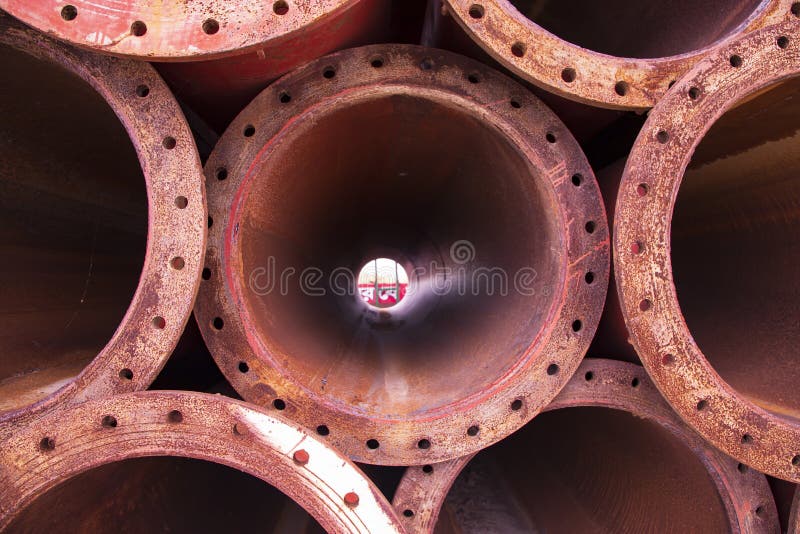 A Texture Industrial Background of Rusty Iron Pipes Stack Stock Image ...