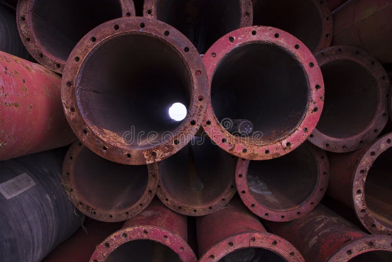 A Texture Industrial Background of Rusty Iron Pipes Stack Stock Image ...