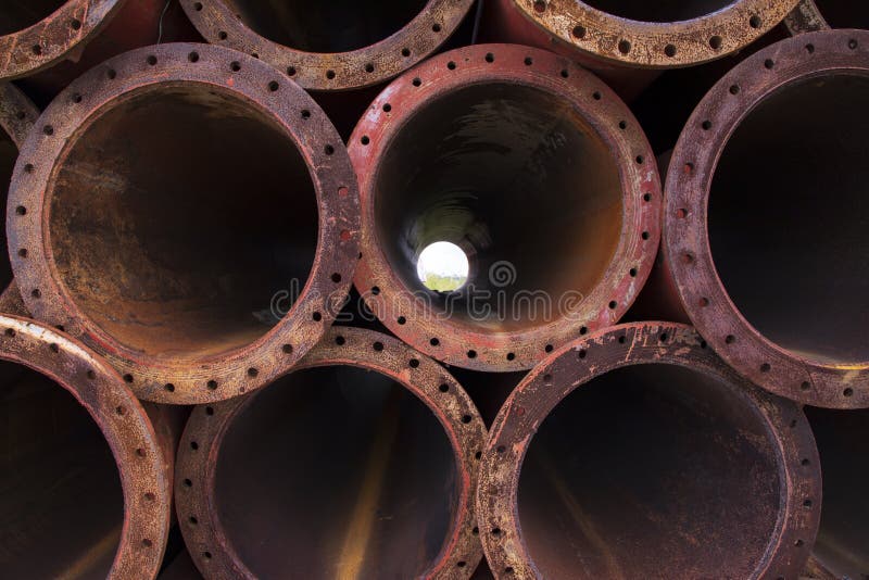 A Texture Industrial Background of Rusty Iron Pipes Stack Stock Image ...