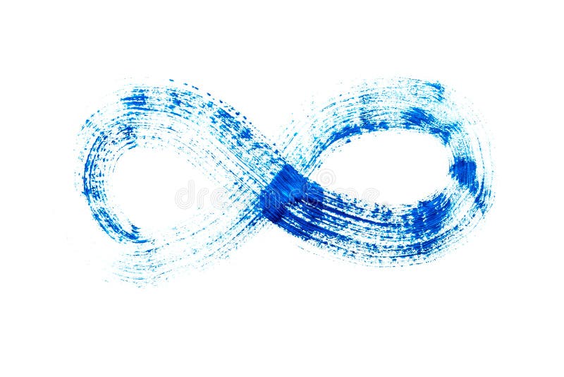 The Texture of the Infinity Sign Blue Paint on White Isolated ...