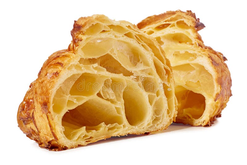 Texture Inside Half Cut Croissant White Background Stock Photos - Free ...