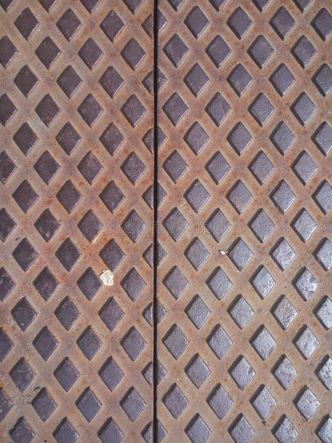 Texture of the Hatch, Rusty and Red Corrugated Metal Plate. Original ...