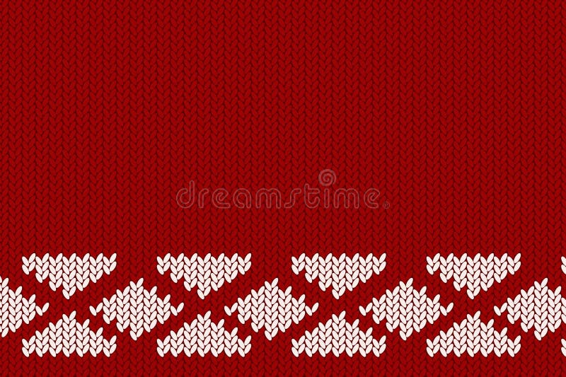 Texture of Knitted Fabric. Cozy Red and White Knitting Stock Vector ...