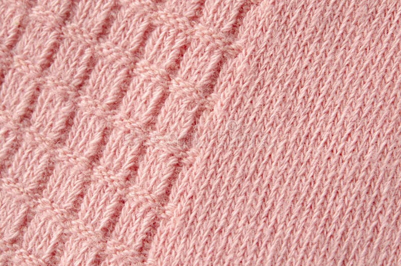 The Texture of a Knitted Woolen Pink Color Cloth. Background Stock ...