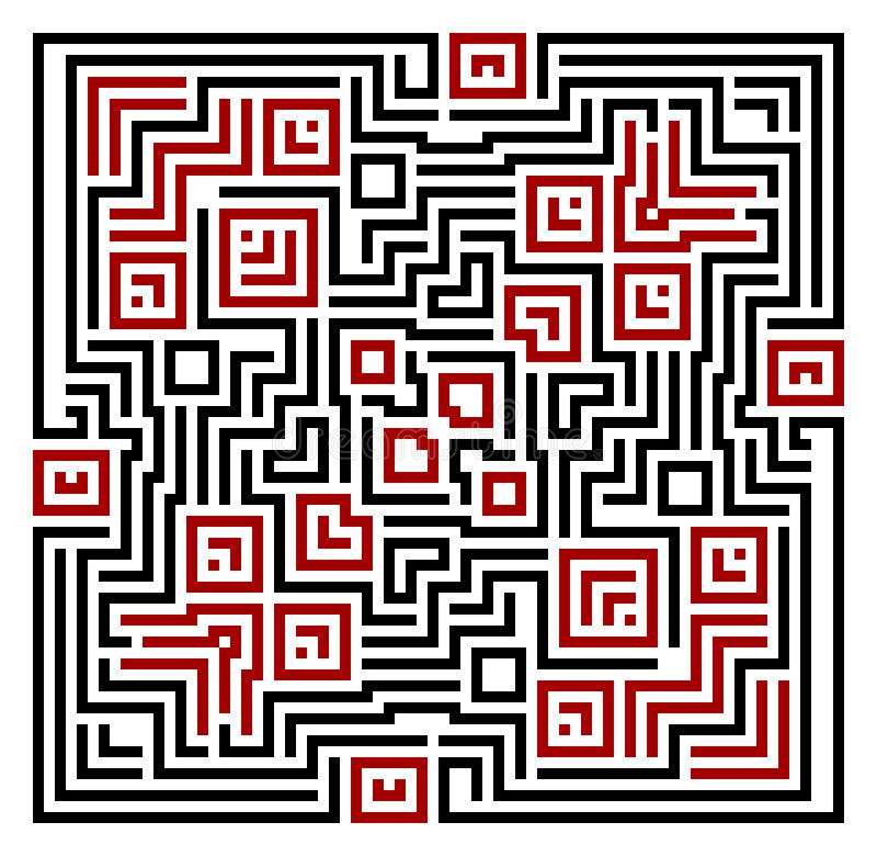 Texture of Labyrinth on a White Background Stock Illustration ...