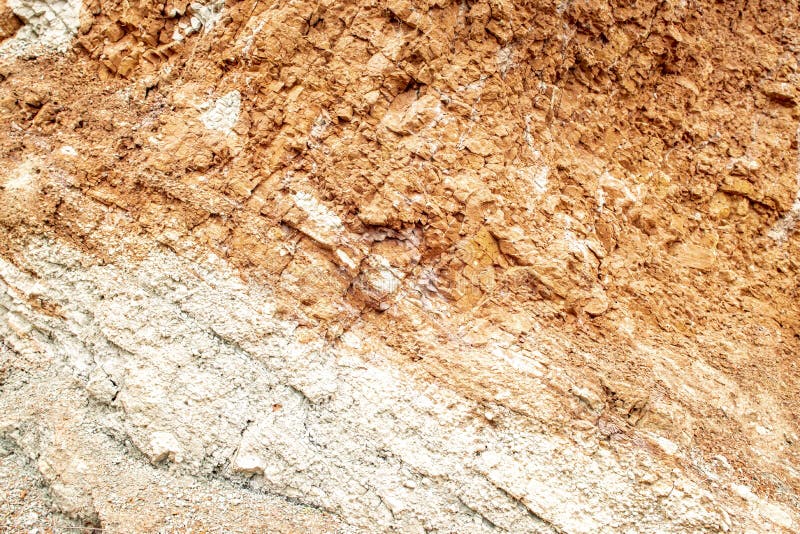 Texture of Layers of Natural Clay Red and White Stock Photo - Image of ...