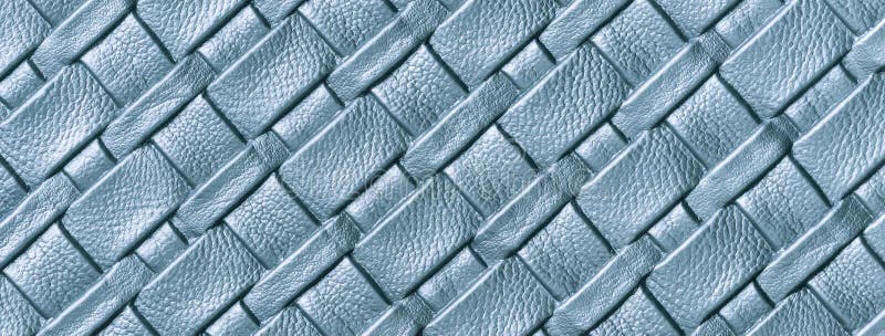Texture Light Blue Leather Background with Wicker Pattern, Macro ...