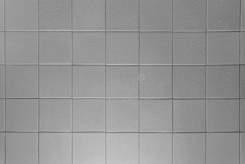 The Texture of Light Gray Square Glossy Ceramic Tiles with Water Drops ...