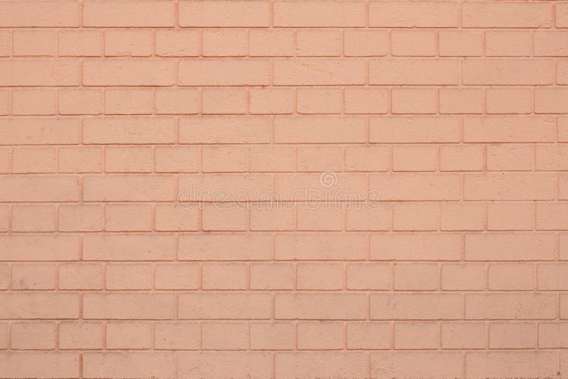 Texture of Light Orange Brick Wall. Blank Space. Coral Stone Background ...