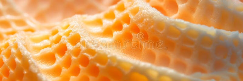 Texture of Light Yellow Cone Wafer with Intricate Triangular Patterns ...