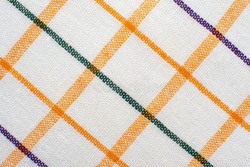 The Texture of Linen Fabric in a Large Cage of Blue and White. Scottish ...