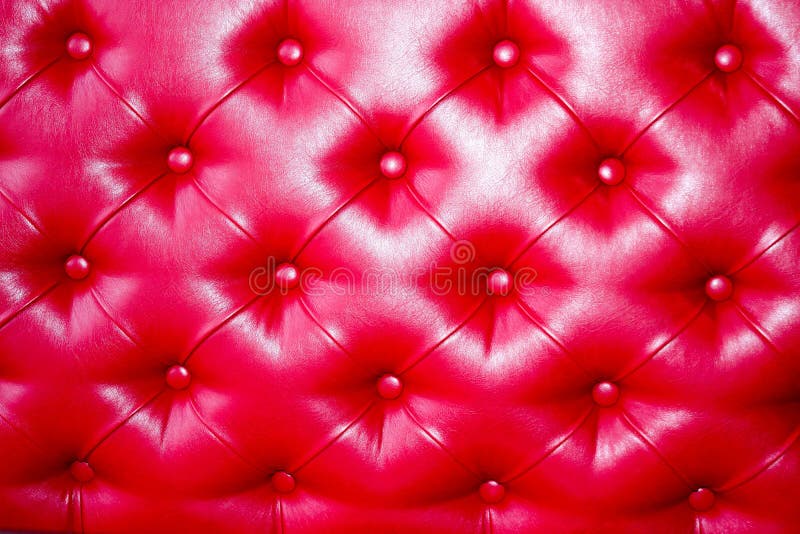 Texture of a Luxurious, Bright, Beautiful, Red, Stitched Leather Sofa ...