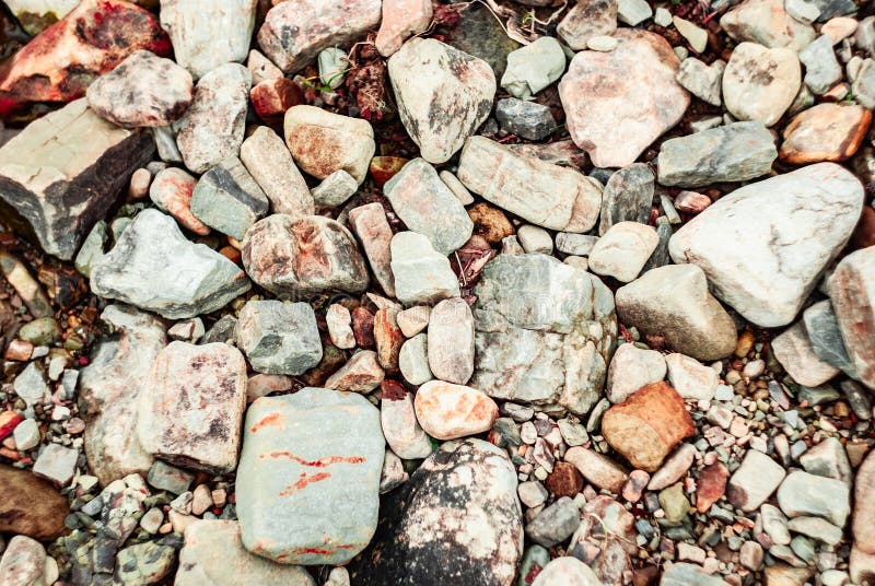 Split or Broken Rock. Sharp Pebbles. Stones Pieces Stock Photo - Image ...