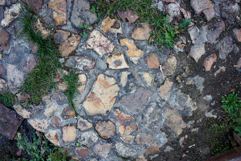 The Texture of the Masonry on the Ground Made of Fragments of Flint and ...