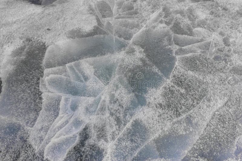 Texture of Melted Ice on the Lake in Spring Stock Image - Image of ...