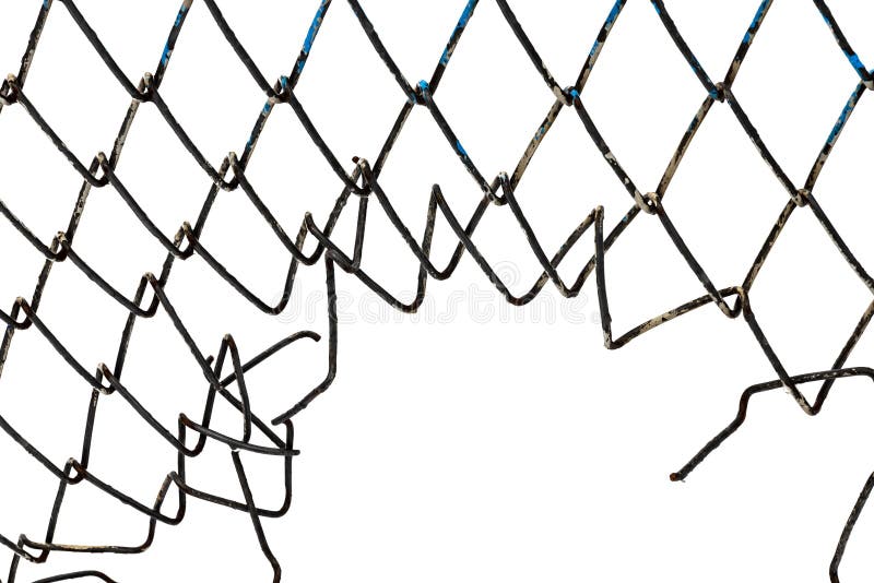 The Texture of the Metal Mesh. Torn, Destroyed, Broken Metal Mesh on a ...