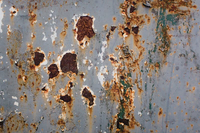 The Texture of a Metal Surface with Peeling Paint and Patches of Rust ...