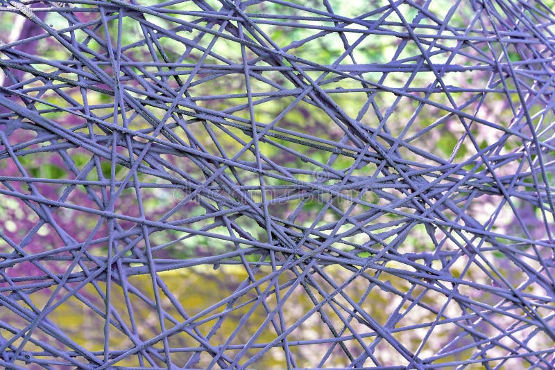 Texture of Metal Wire Against the Backdrop of Nature. Background of ...