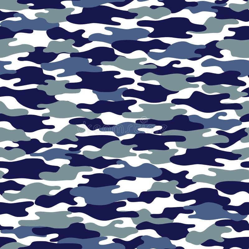 Texture Military Blue Camouflage Seamless Pattern Stock Vector ...