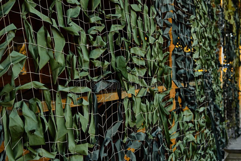 Texture Military Camouflage Net Hiding Shelter in the Forest Stock ...