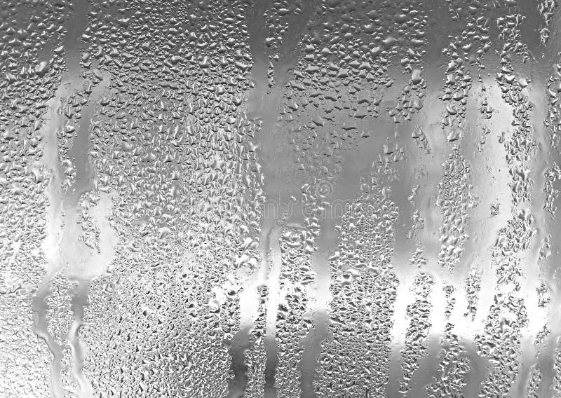 Texture of a Misted Glass with a Lot of Drops and Condensation Flows ...