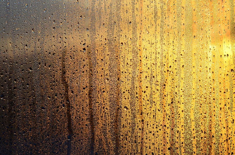 The Texture of Misted Glass with a Lot of Drops and Drips of Con Stock ...