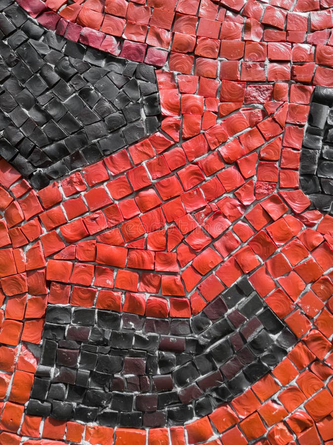 The Texture of the Mosaic Lined with Red Smalt with Black Smalt Spots ...
