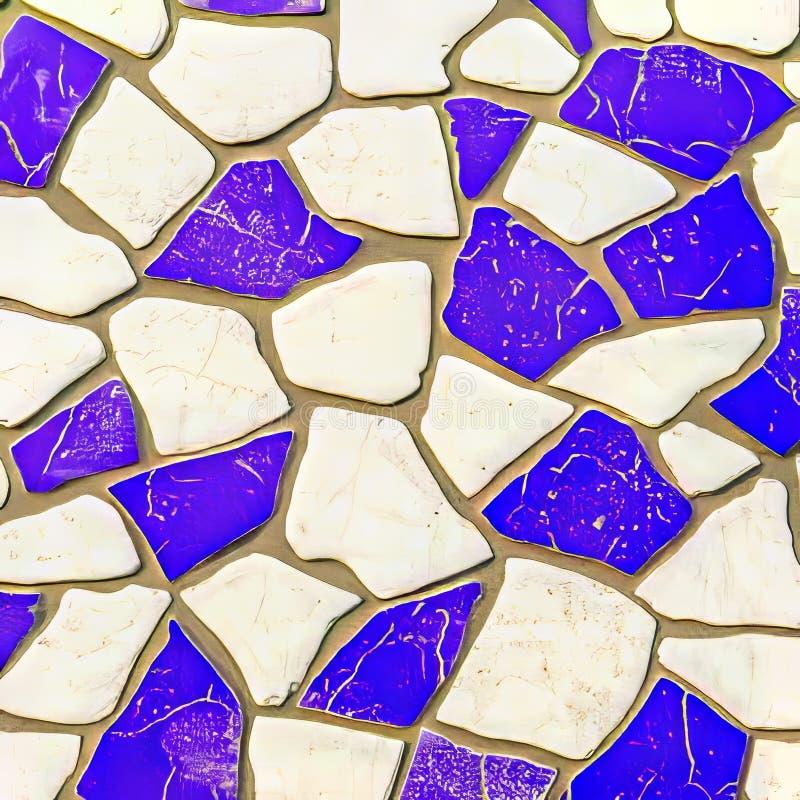 Texture of a Mosaic Tile Featuring Irregular Stones in Purple and White ...