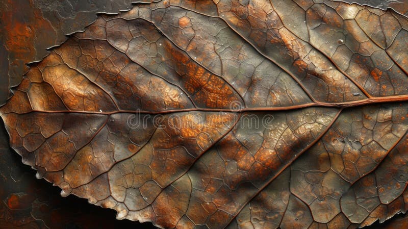 Texture of a Mottled Brown Leaf with a Rough Texture and Pronounced ...