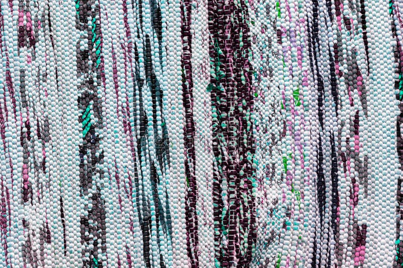 Texture of a Multi-colored Wicker Floor Carpet Close-up. Abstract ...