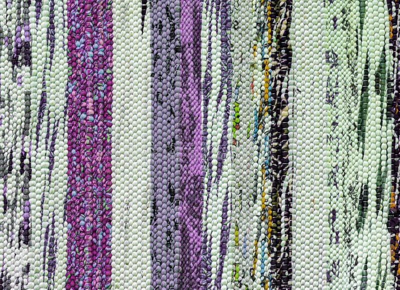 Texture of a Multi-colored Wicker Floor Carpet Close-up. Abstract ...