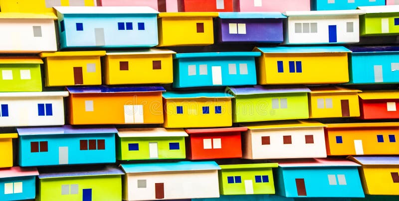 The Texture of the Multicolor Houses Bright Buildings. Stock Image ...